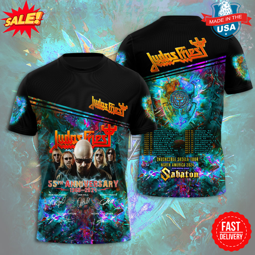 Judas Priest Invincible Shield Tour North America 2024 All Over Print ...