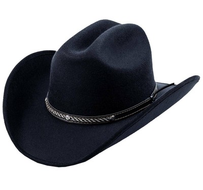 MEN'S BLACK WESTERN COWBOY HAT, THE OLD BERISTAIN LUXURY STYLE, ORMA ...