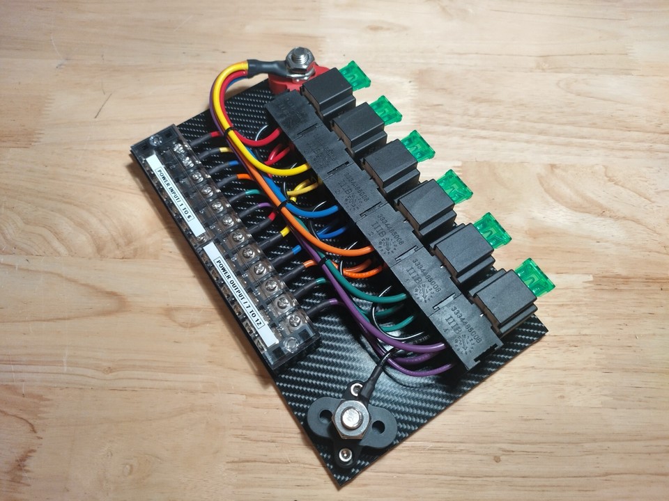 Race Car Fuse/Relay Panel Board 6 Circuits Color Coded wiring USA Made ...