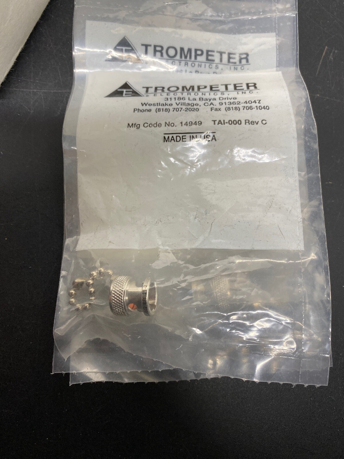 4 pc lot of RFI25-2 Trompeter RFI Cap, Connector Cover w/chain | eBay