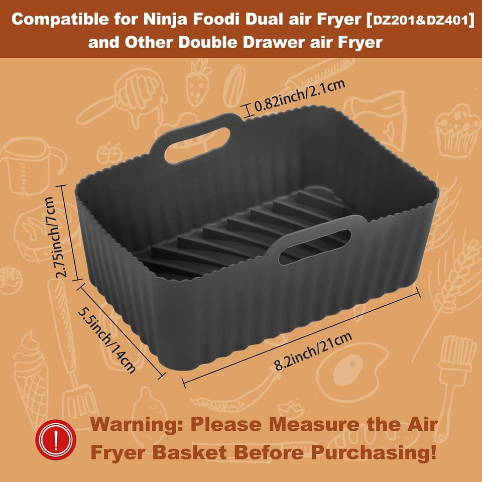 Air Fryer Liners for Ninja Dualzone Air Fryer, Extra Thick Non-Stick ...