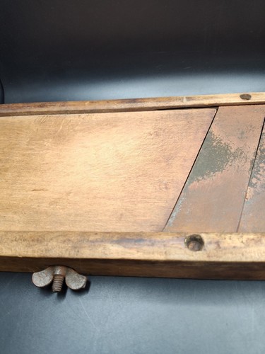 Vintage wooden kraut cabbage cutter slicer board mandolin 2 blade 18.5 ...