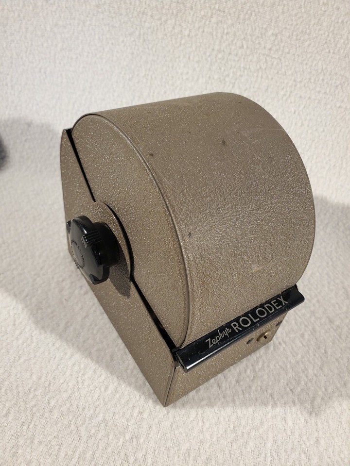 Vtg Zephyr Rolodex 1753 Model Tabletop Roll Top Office Address Phone ...