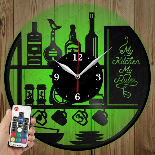LED Vinyl Clock Kitchen LED Wall Art Decor Clock Original Gift 2573 | eBay