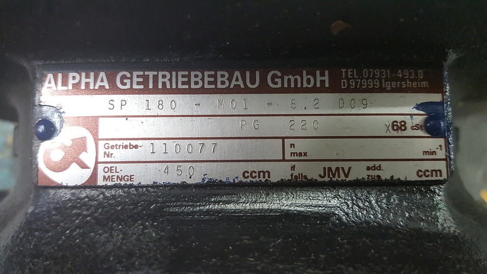 ALPHA GEARBOX SP 180-M01-8.2 D09 | eBay