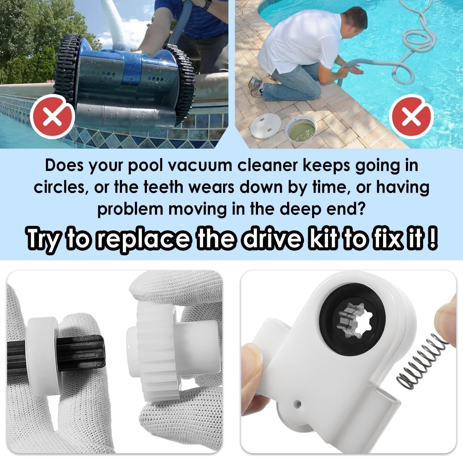 360290,360289 Left Right Drive Kit for Pentair Rebel-Kreepy Krauly Pool ...