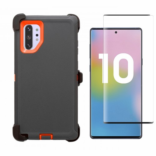 Gray Orange For Galaxy Note 10 Defender Case w/Screen Clip fit Otterbox ...