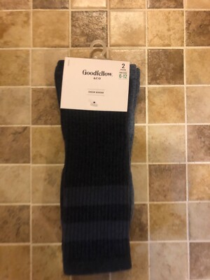 Goodfellow 2 Pack Mens Crew Socks Blue Size 6-12 | eBay