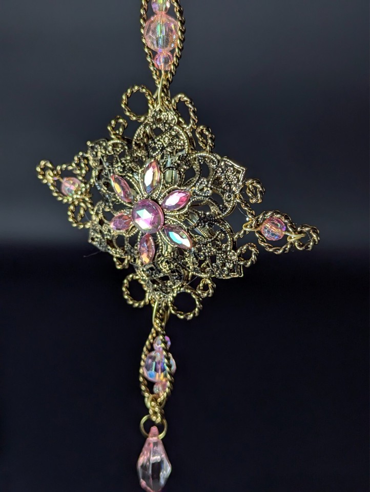 (5) KATHERINE'S COLLECTION ORNATE BEAD 6" DANGLE ORNAMENTS, PINKS ...