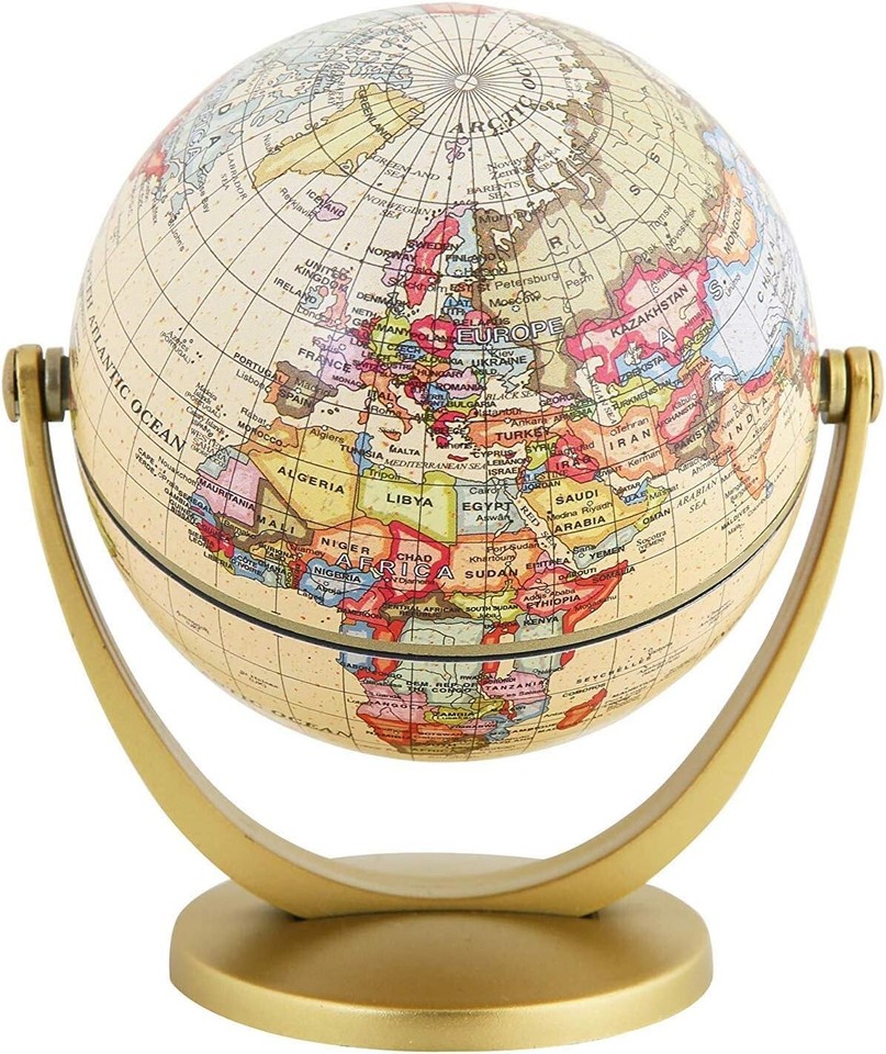 WORLD GLOBE EARTH Map Rotating Geography Ocean Classroom Learning ...