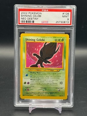 PSA 9 MINT Shining Celebi Neo Destiny Holo 2002 Vintage WOTC Pokemon ...