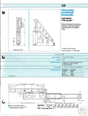 GRANT DRAWER SLIDES #528 28" ZINC POLY BAGGED | eBay