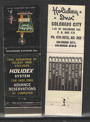 1960s HOLIDAY INN HOLIDEX SYSTEM MATCHBOOK COVER | eBay