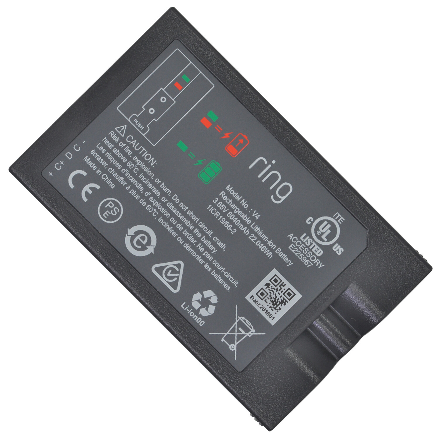 Ring Rechargeable Video Doorbell 2 Li-ion V4 Battery For doorbell 1/2/3 ...