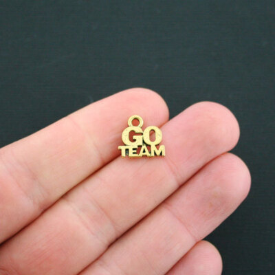 10 Go Team Charms Antique Gold Tone Sports Charm - GC147 | eBay