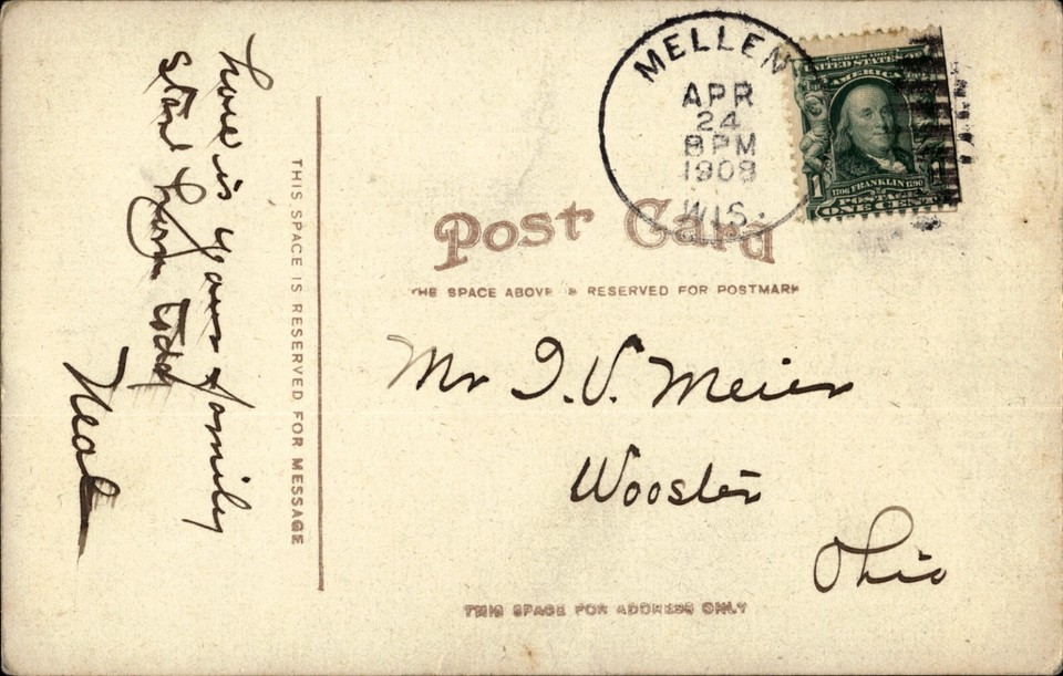 VTG High School Mellen Wisconsin Postcard 1908 Post Marked Wisconsin ...