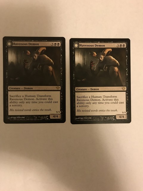 Ravenous Demon / Archdemon Of Greed X2 Dark Ascension Moderate Play MTG ...
