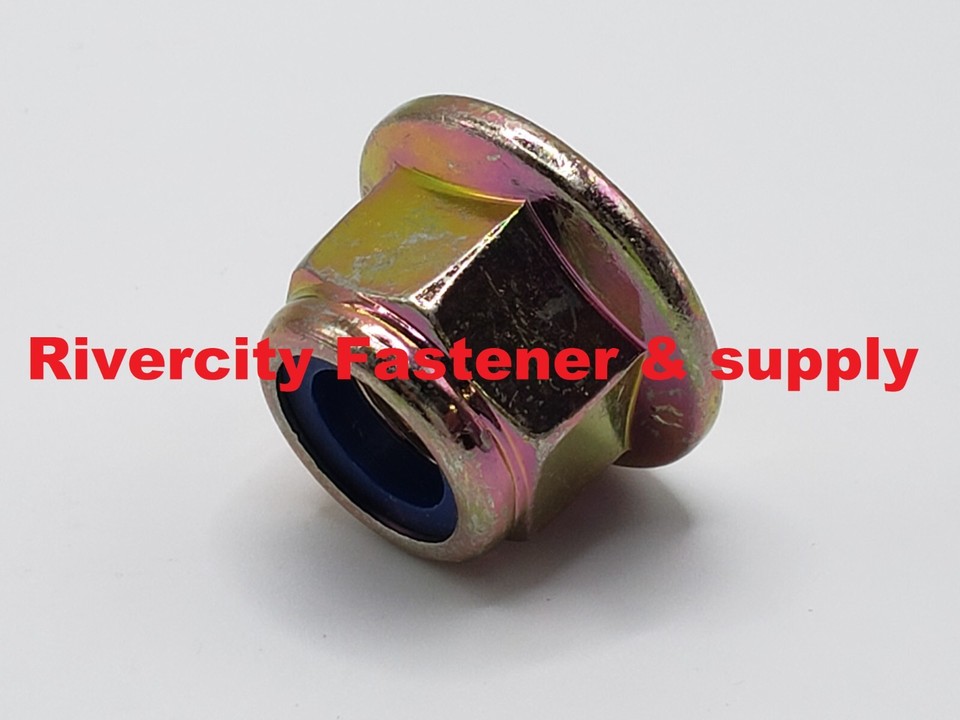 M12-1.75 Nylon Insert Flange Lock Nuts 12mm x 1.75 Flanged Stop Nut ...