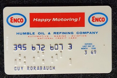 ENCO Humble Oil credit card exp 1969 our cc2304 | eBay