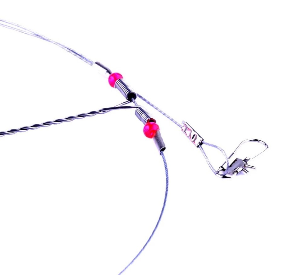 10/20pk Top Bottom Rig Stainless Steel Wire Trace Leader w/ Snap Swivel ...