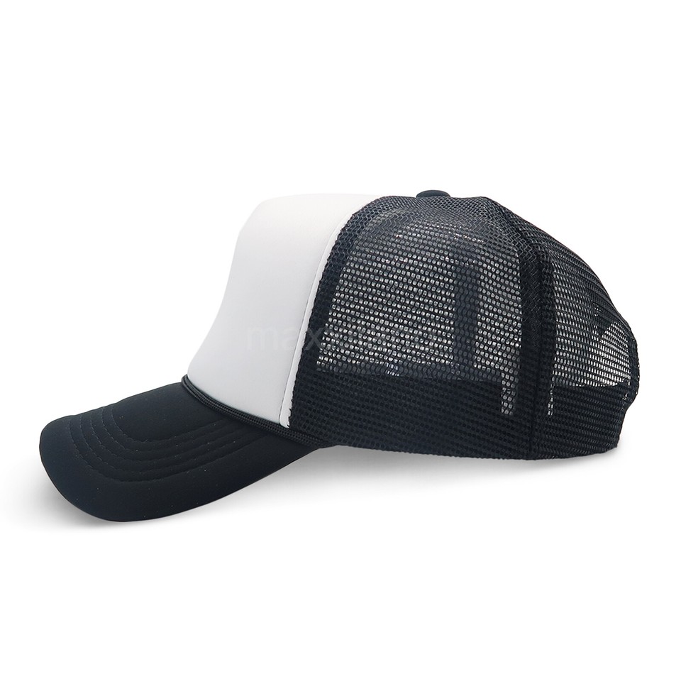 Trucker Hat Foam Mesh Baseball Cap Snapback Adjustable Plain Solid Men ...