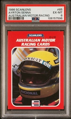 Ayrton Senna Rookie Card 1986 Scanlens Australian Motor Racing #65 PSA ...