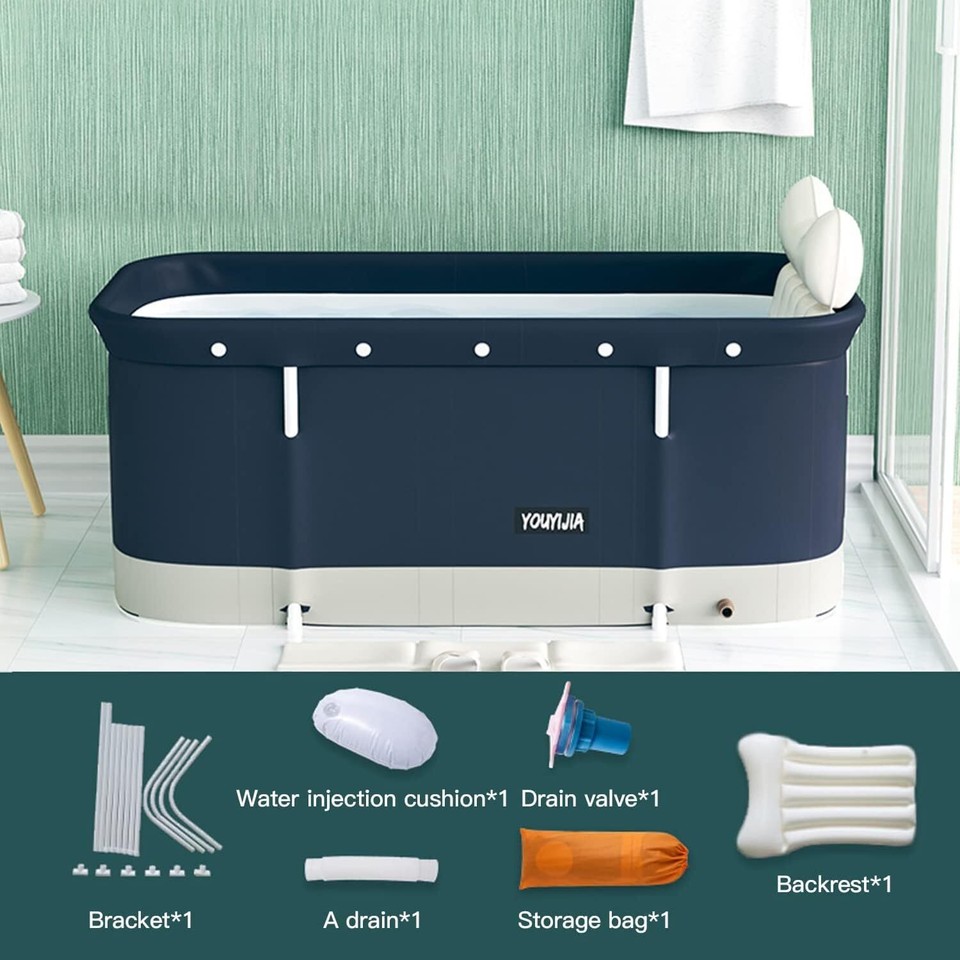 Portable Bathtub Kit, Foldable Soaking Bathing Tub for Adults, Shower ...