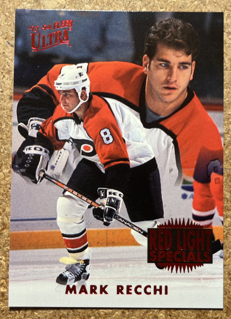 1993-94 Fleer Ultra Red Light Specials Mark Recchi #8 Philadelphia ...