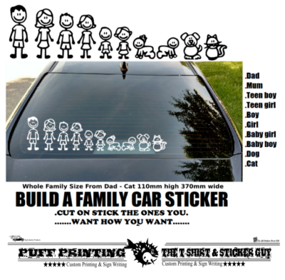 Build Family CAR STICK FAMILY Car Window Vinyl Stickers** | eBay