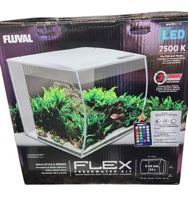 Fluval Flex Aquarium Kit White 9 Gallon Glass Fish Tank | eBay