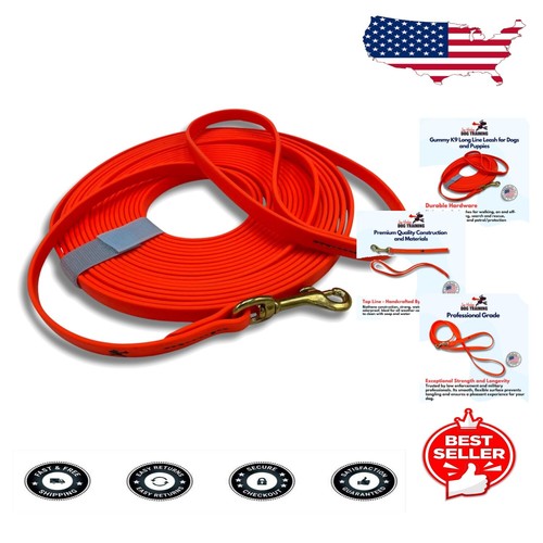 Versatile Biothane Long Line Leash - 10 to 32.5ft Training for All ...