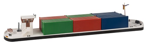 Faller 131013 HO scale 1:87 Kit of a River freighter with containers ...