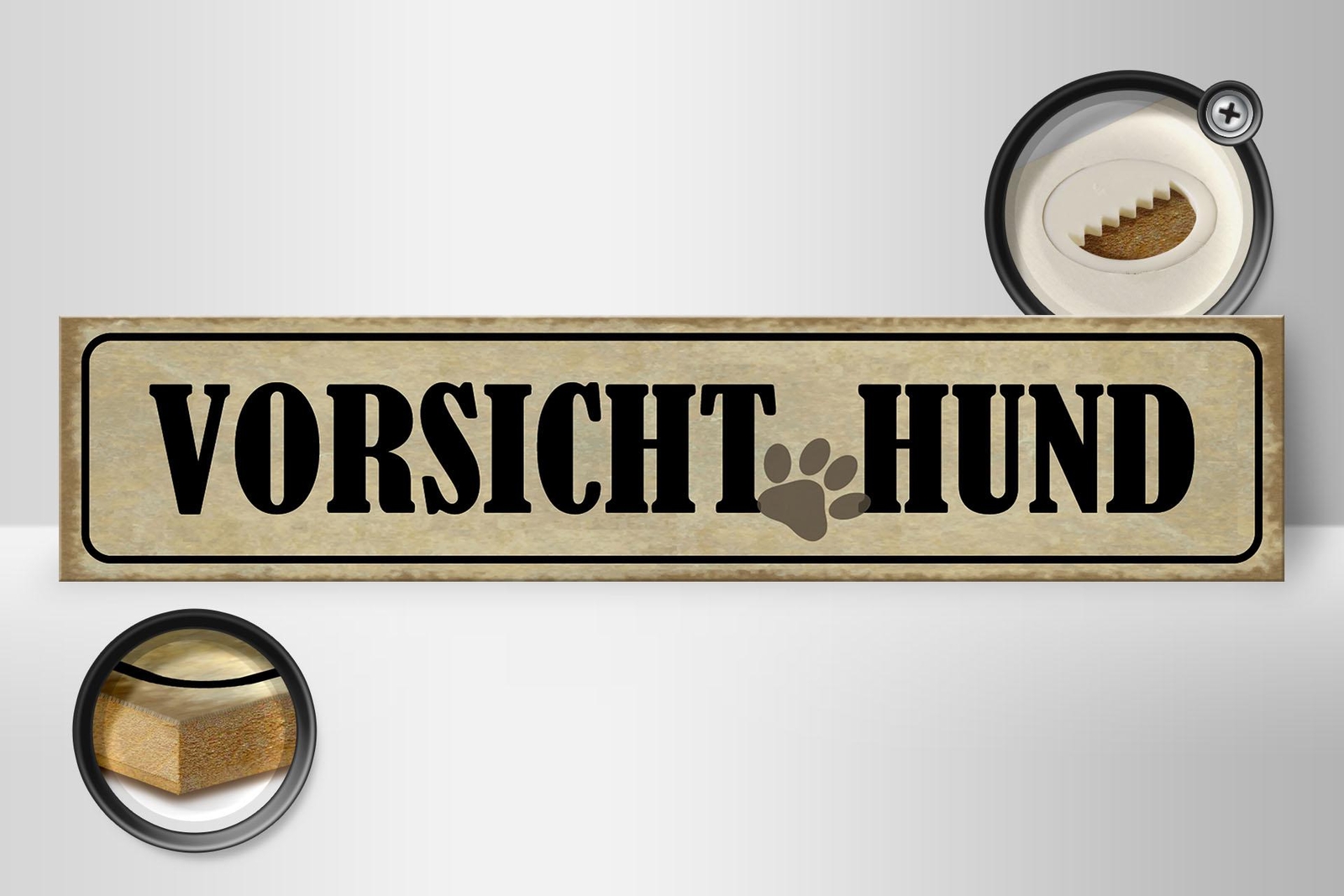 Holzschild Hinweis 46x10 cm Vorsicht Hund Geschenk Holz Deko Schild | eBay