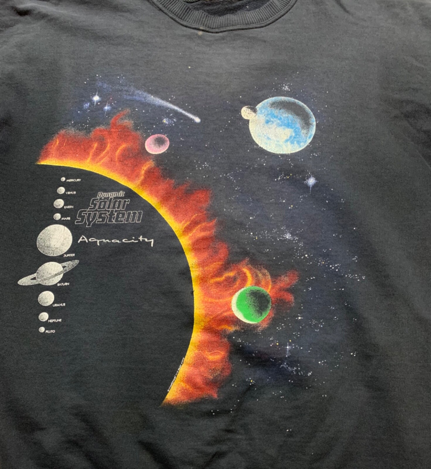 1990 Vintage Peter Kull Solar System Graphic Sweatshi… - Gem