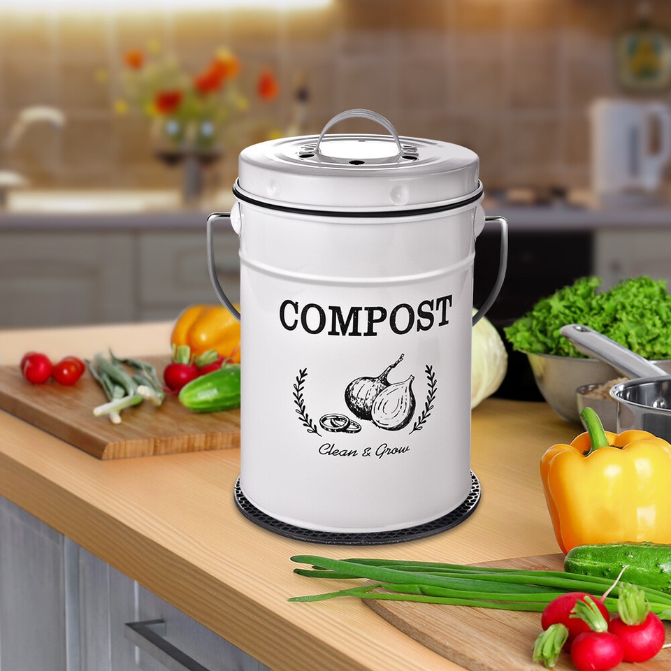 Compost Bin for Kitchen Counter - 1.0 Gallon Countertop Composter | eBay