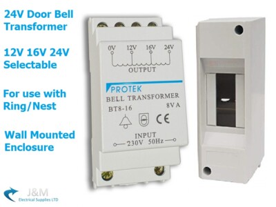 PROTEK Bell Transformer 16V 24V For Nest & Ring Door Bell Enclosure ...