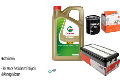 Mahle Controllo Set 5 L Castrol 5W-30 M per Toyota Starlet 1.3 Paseo ...