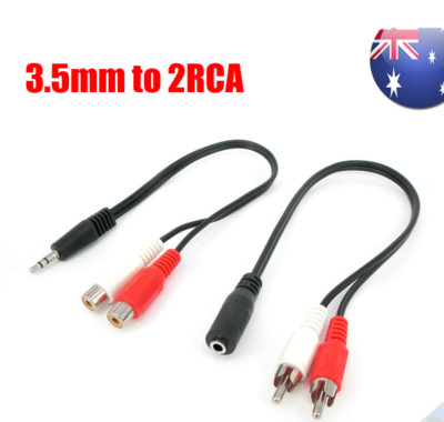 3.5mm AUX Female To 2 RCA Male Aux Auxiliary Stereo Audio Adapter Cable ...