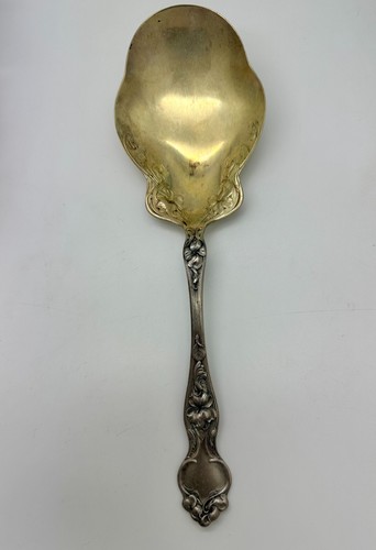 R.W. & S. Sterling Silver Raised Flower Serving Spoon Art Nouveau ...