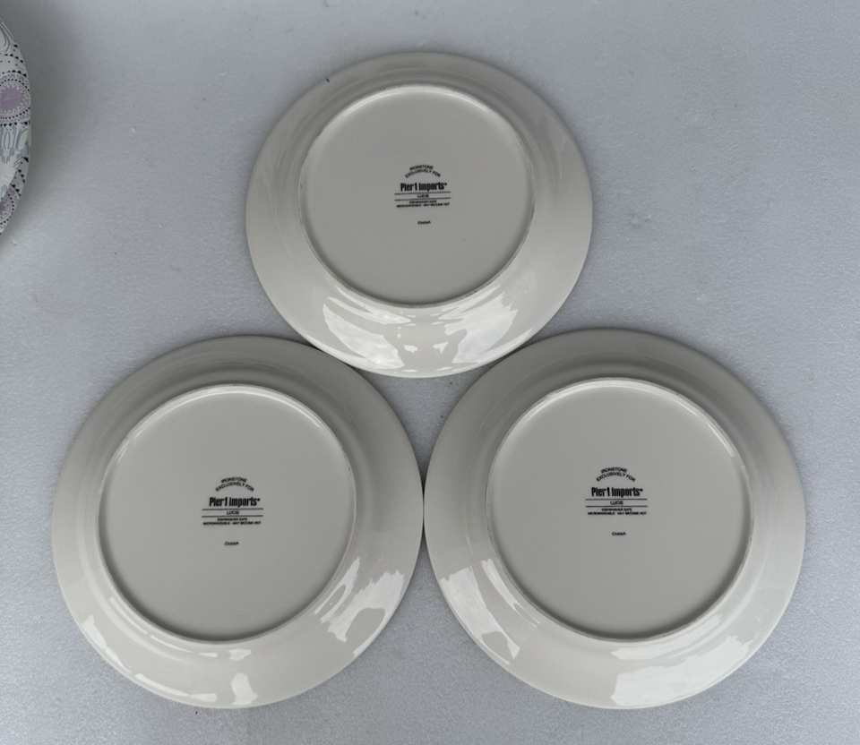 Pier 1 Lucie Plates 8 14/16" Lot Of 3 | eBay