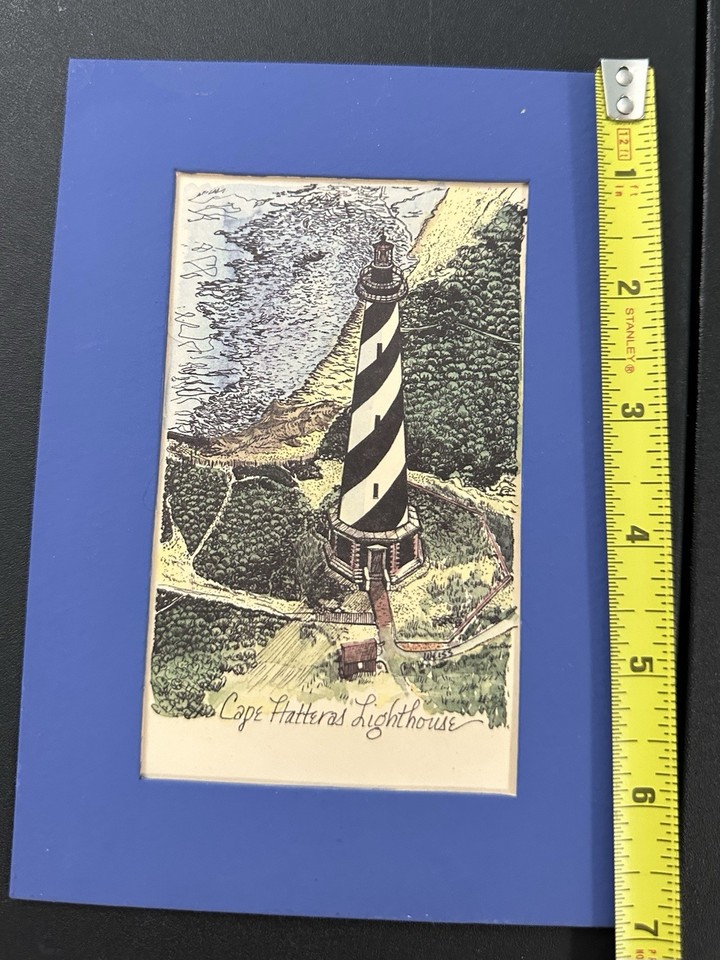 Cape Hatteras NC Lighthouse Art Print Mary Alice Weiss Matted 5x7 ...
