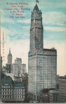 Woolworth Building New York Highest Office Building 1912 Vintage ...