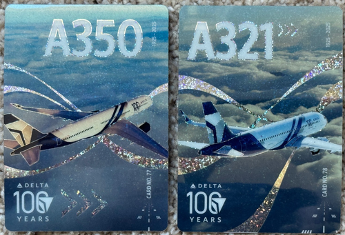 DELTA AIR LINES PILOT TRADING CARDS TWO CARDS RARE 100 YEARS CARD 77 ...