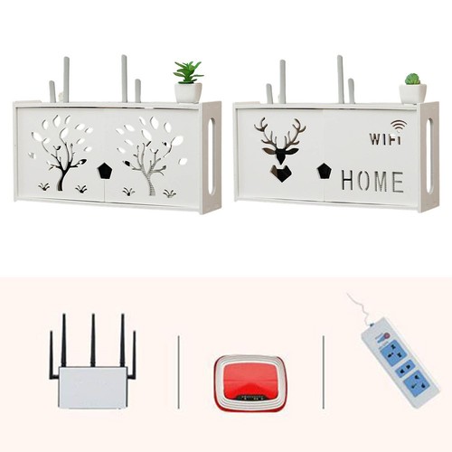 Large Wireless Router Rack Living Room Wall-Mounted WiFi Storage Box ...
