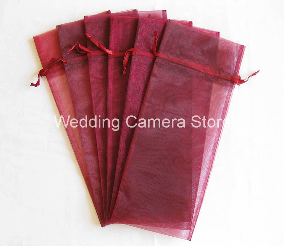 12 Quality burgundy Organza Bags -Bottle/Wine bags gift, 6x14" | eBay