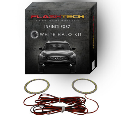 White Angel Eye LED Fog Light Halo kit for 2013-2017 Infiniti FX37 Fog ...