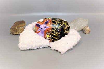 Beautiful Hand Painted Stone/Rock Handmade Pokemon Fan Art Espeon ...