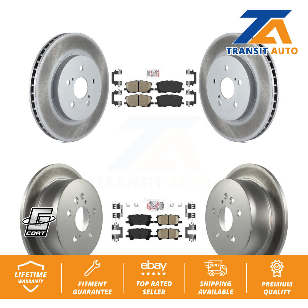Front Rear Ceramic Pad Coated Brake Rotors Kit For Lexus Toyota ...