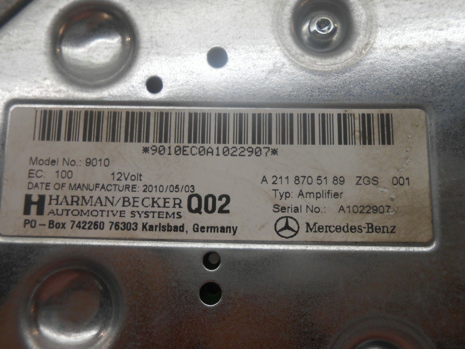 MERCEDES E-CLASS RADIO AMPLIFIER HARMAN A2118705189 / 2118705189 SF0187 ...