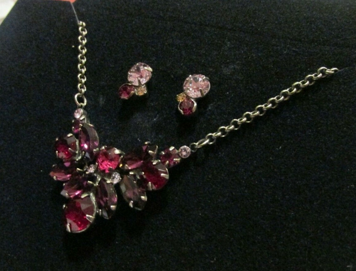Sorrelli Pink Ruby Necklace GCT59ASPR antique silver tone | eBay